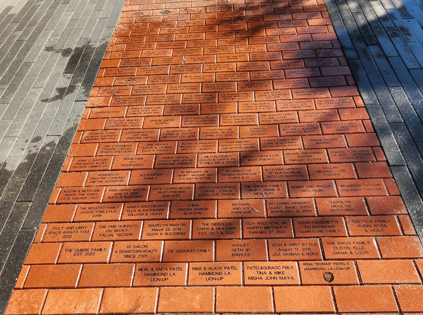 Engraved Paver Installation at Hammond Railroad Park